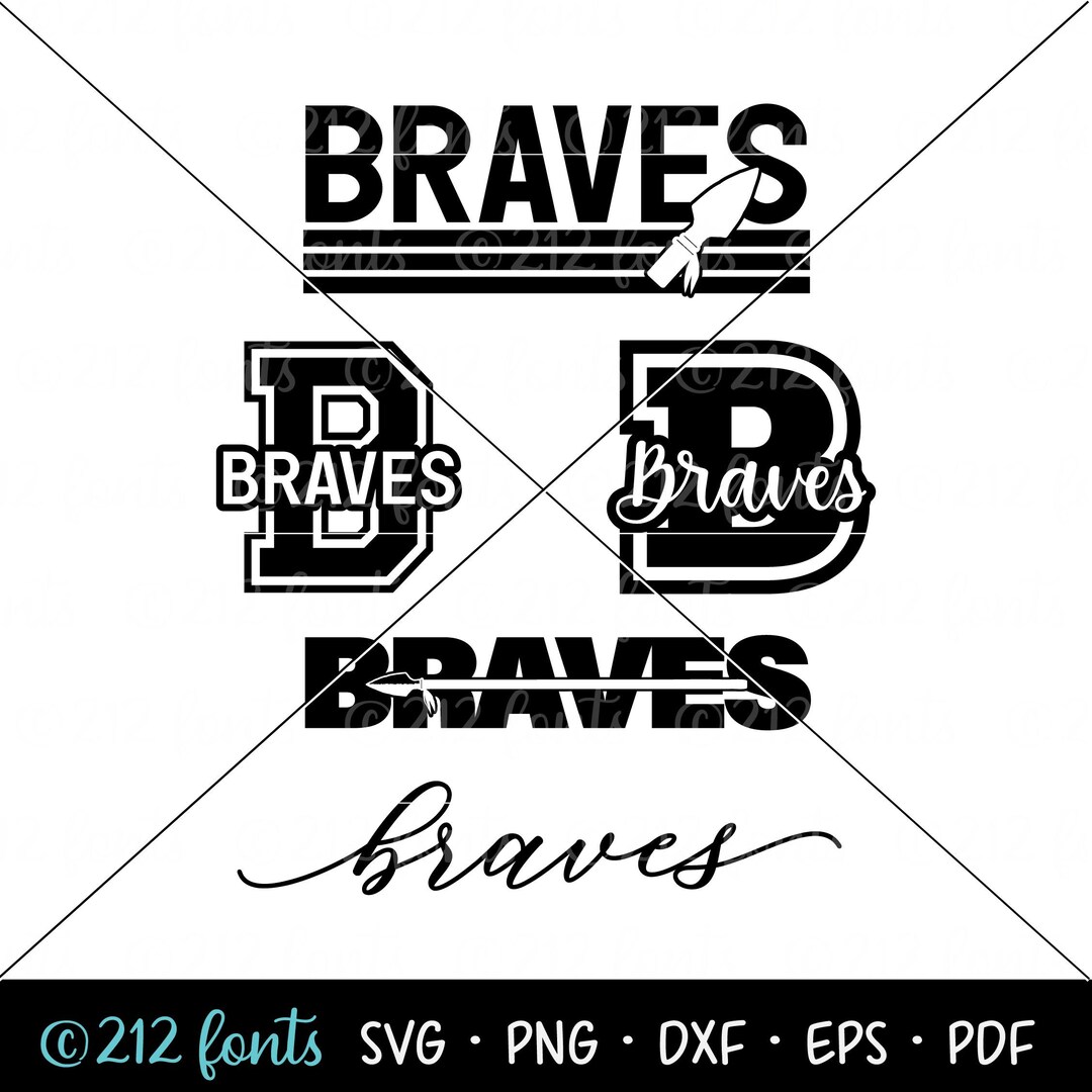 Braves Mascot SVG Pack, Braves School Png, Braves Svg School Mascot Art ...