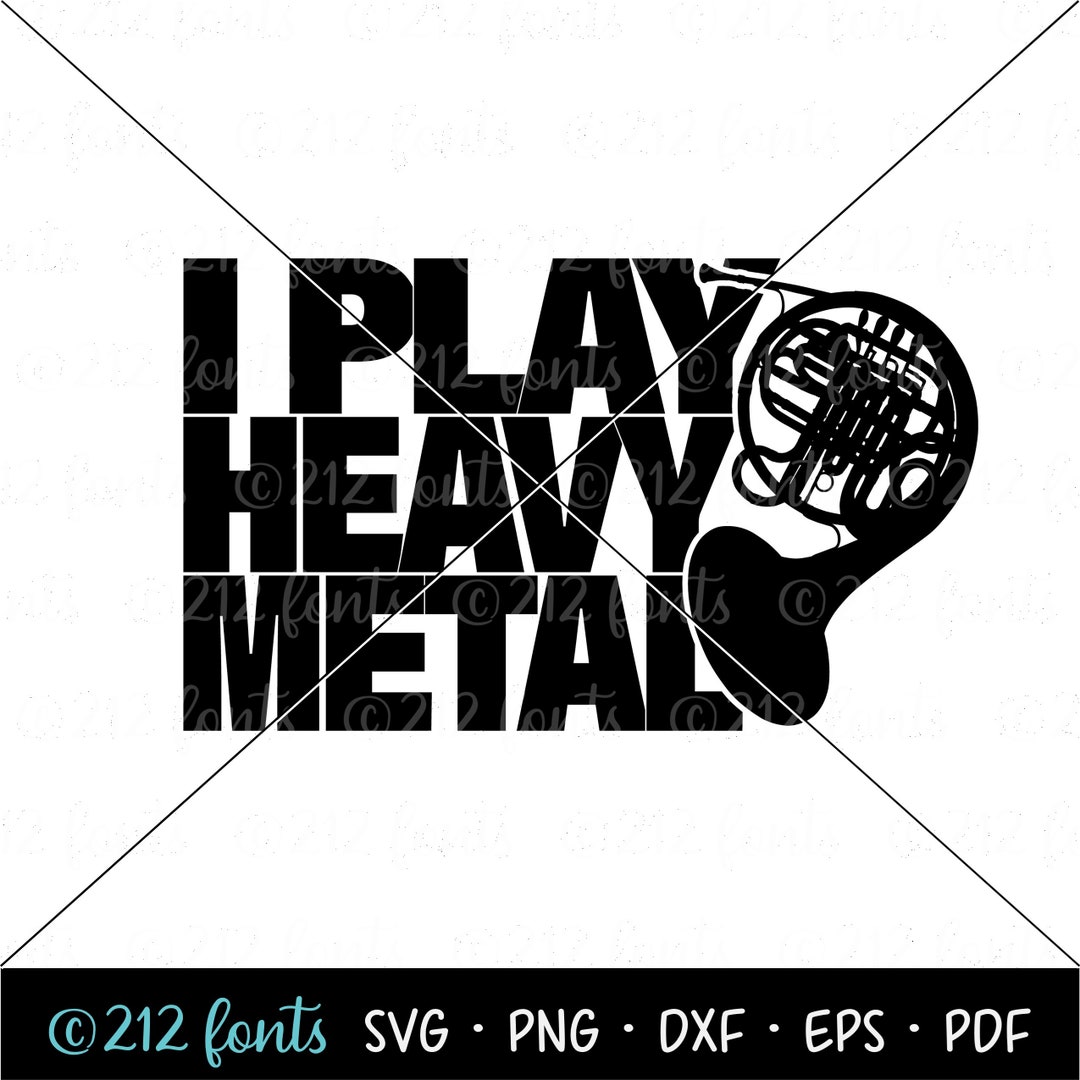 Heavy Metal French Horn Clip Art: Band Player Graphic (SVG, PNG, JPG ...