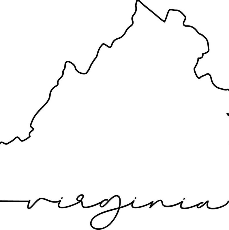 Virginia Outline Map PNG Virginia SVG Silhouette Map Digital - Etsy