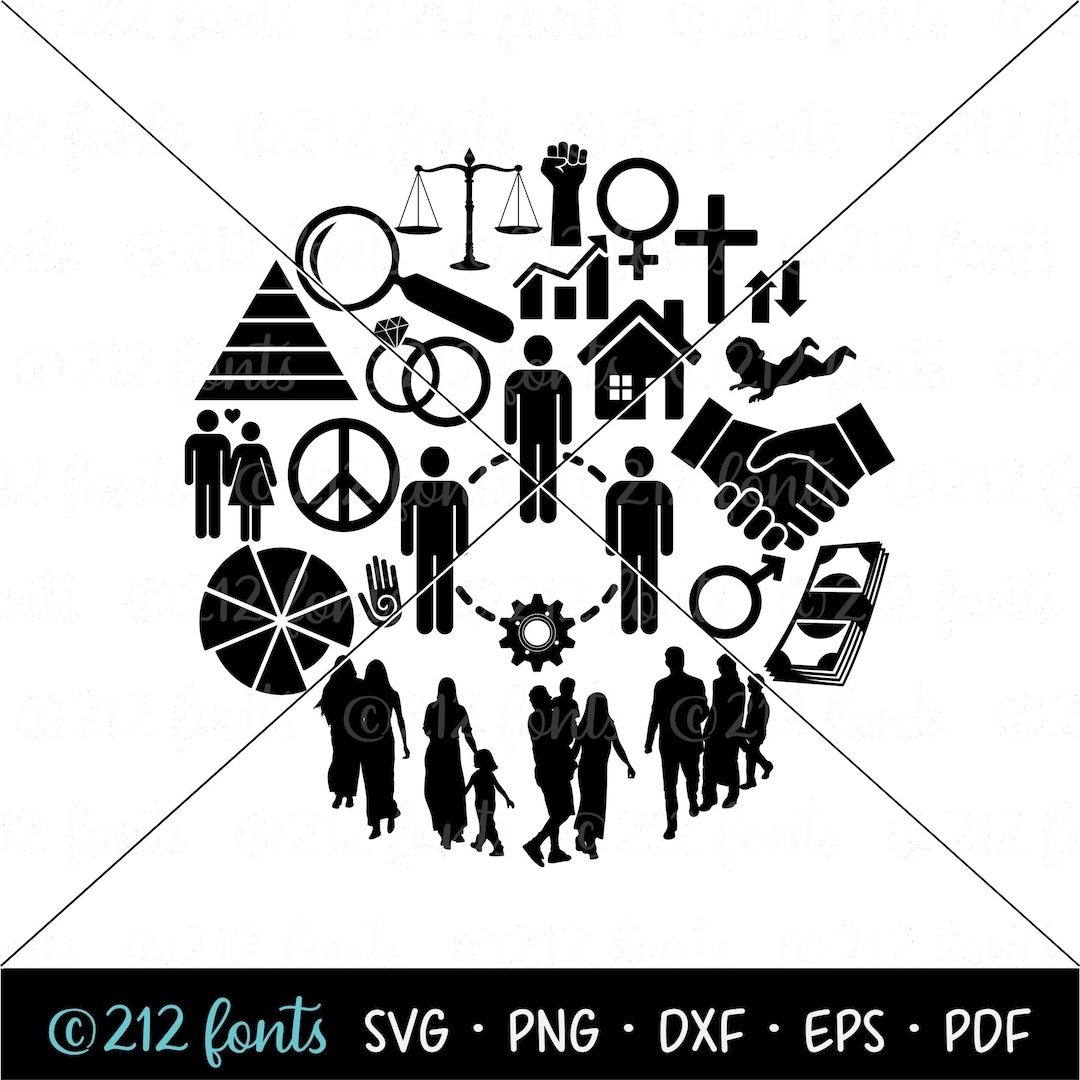 Sociology Icons SVG: Teacher Clipart, Sociologist Art (digital Download ...