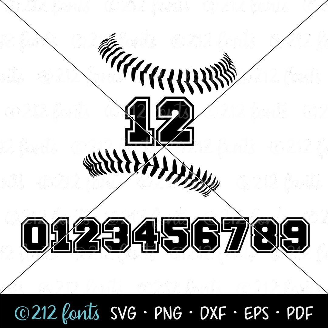 Baseball Laces & Numbers Clip Art Svgs, Baseball PNG Jpg Eps, Digital ...