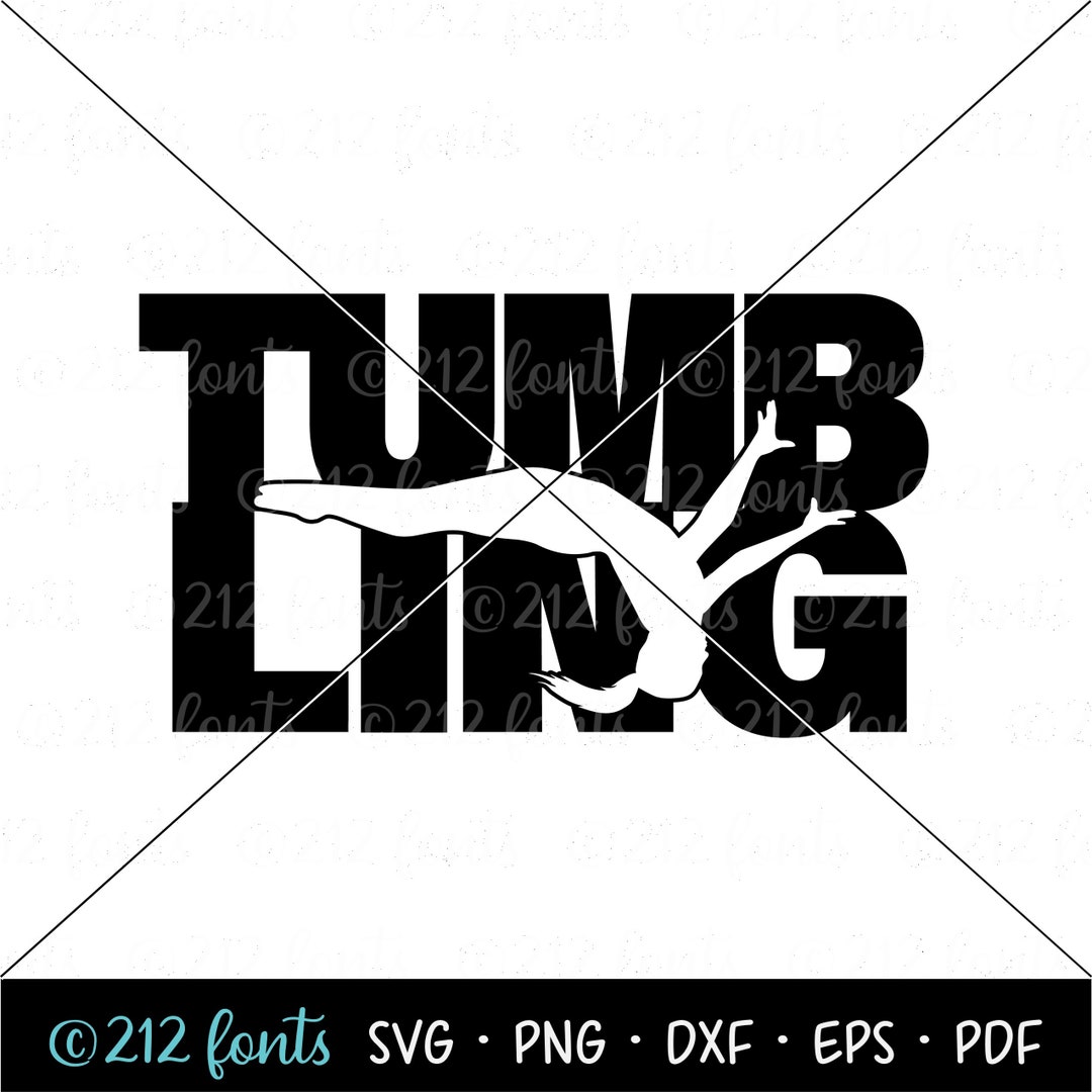 Tumbling Word Gymnast SVG Png Jpg, Digital Tumbling JPG, Tumbling ...