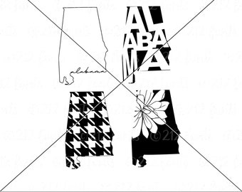 Alabama State Outline Map - Etsy