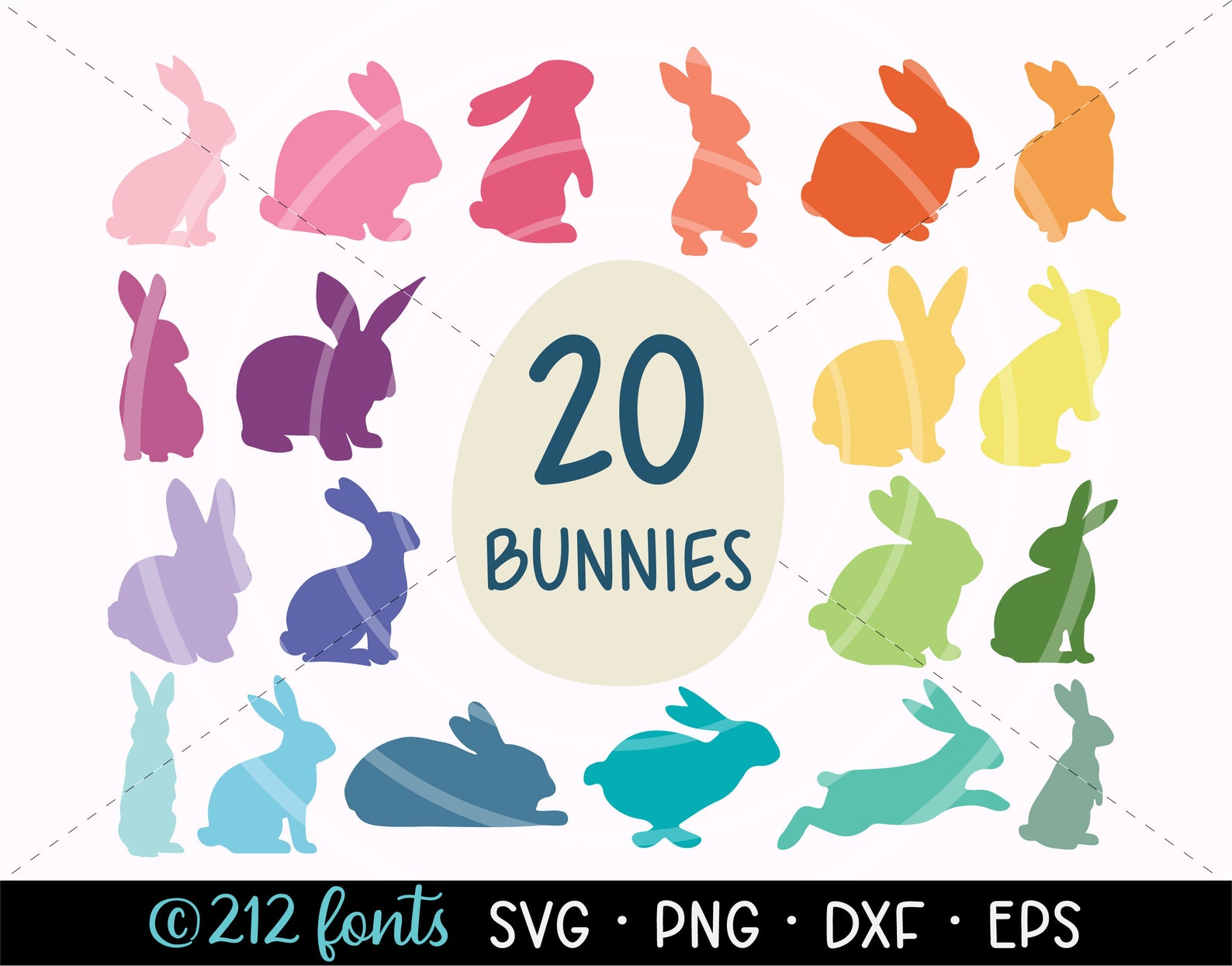 20 Bunnies Svgs Bunny Rabbits Png Jpg and SVG Digital | Etsy Canada