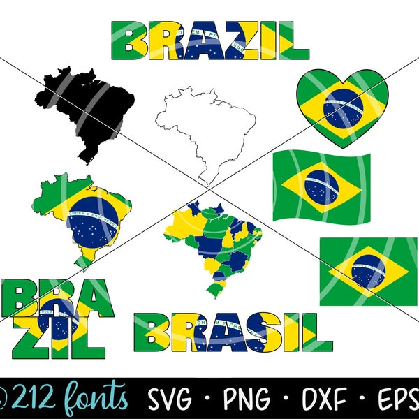 Brazil Flag Svg - Etsy