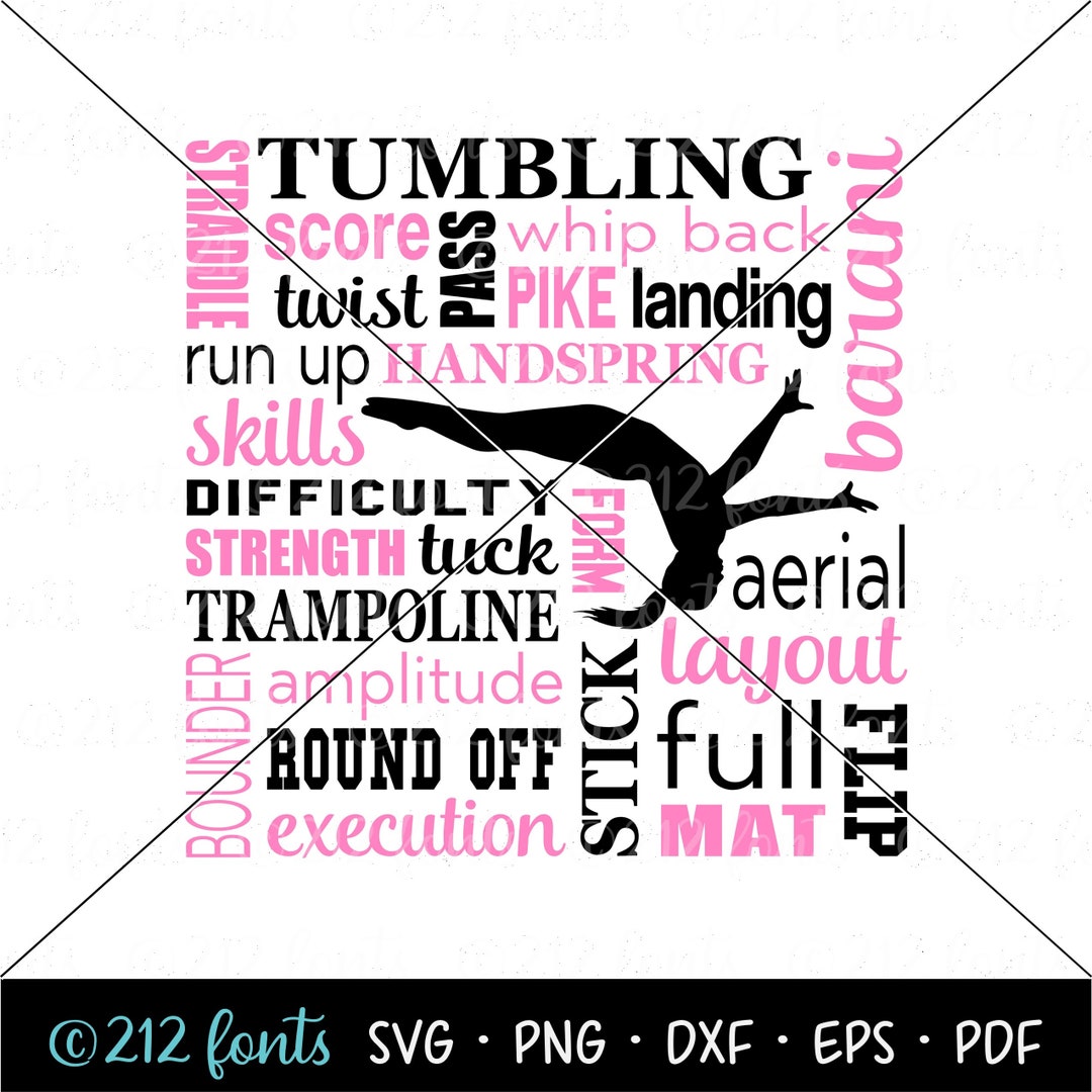 Tumbling Clip Art, Gymnastics Png, Jpg Svg Format, Digital Tumbler JPG ...