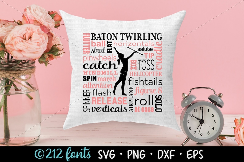 Baton Word Art Baton Twirling Png Jpg Svg Format Digital - Etsy