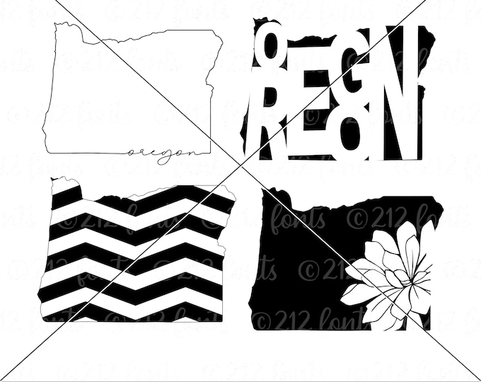 Oregon State Map Svg Png Jpg Eps Jpgeg Vector Graphic Clip Art Oregon ...