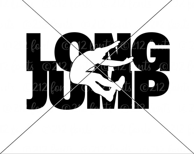 Long Jump / Triple Jump Silhouette Pack - 10 Jump Designs Digital ...