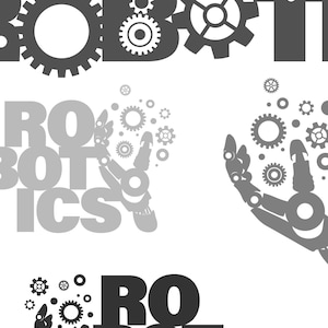 Robotics SVG Graphics: Engineering Icons, STEM Art (digital Download ...