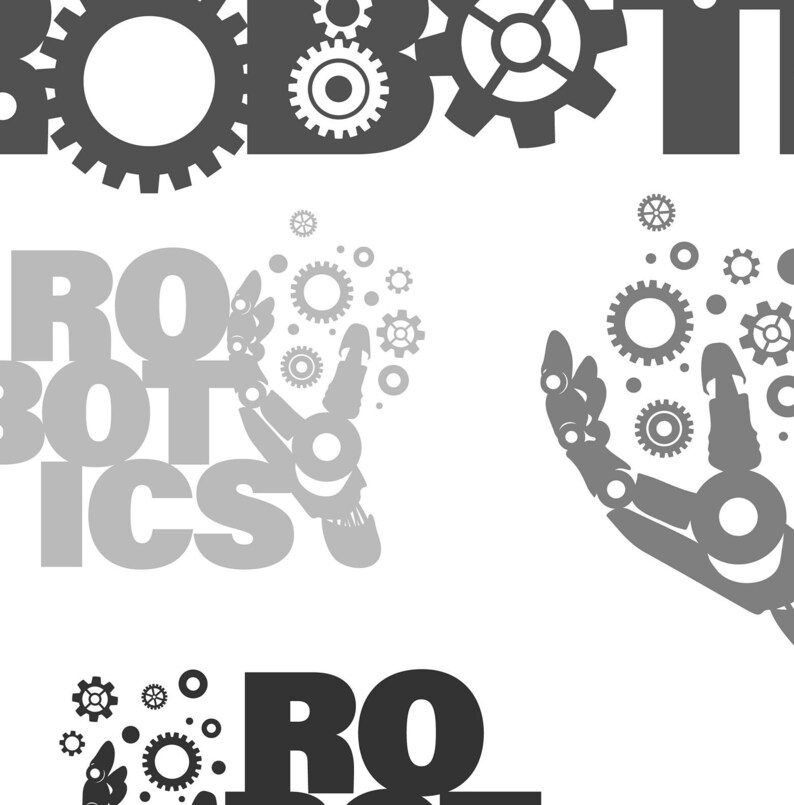 Robotics SVG Graphics: Engineering Icons, STEM Art (digital Download ...