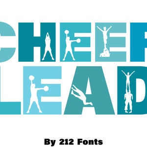Cheer Caps Font, Font Made of Cheerleaders, Cheerleader Letters, Cheer ...