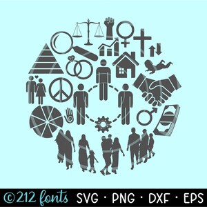 Sociology Icons SVG: Teacher Clipart, Sociologist Art (digital Download ...