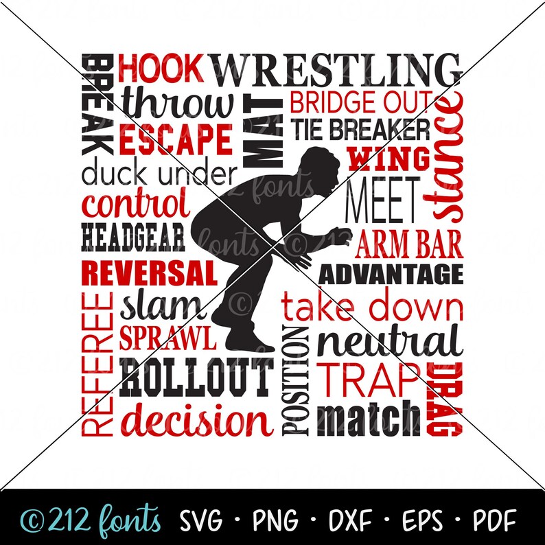 Wrestling Word Art, Wrestler Graphics (svg, Png, Dxf, Jpg, Pdf) - Etsy