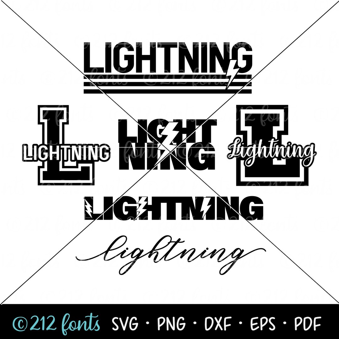 Lightning Mascot SVG Graphics Pack: School Team Art (digital Download ...