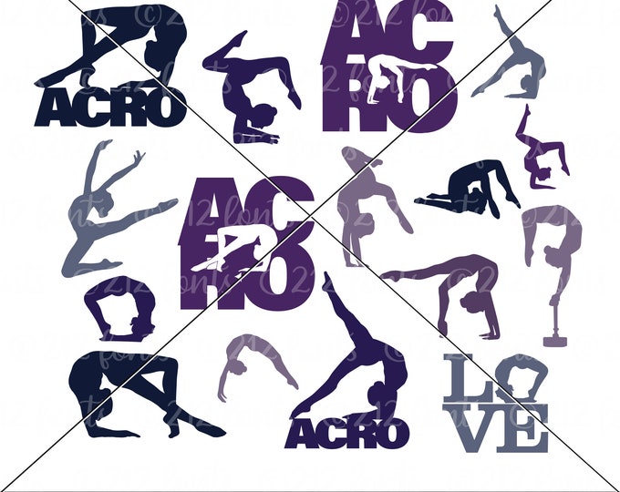 Acro Dance Svg - Acro Dance Silhouette - Acro Dance Svg Bundle - Acro ...