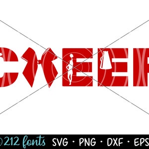Cheer Word Art SVG, Cheerleader PNG, Cheer Graphics, Cheerleading ...