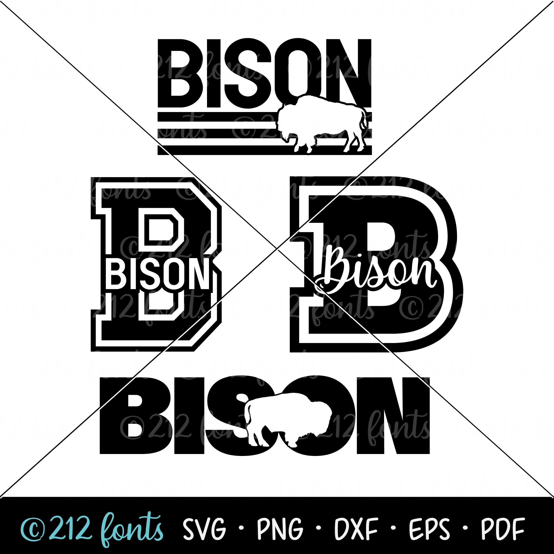 Bison Mascot SVG Graphics Pack: School Team Shirt Designs (digital ...