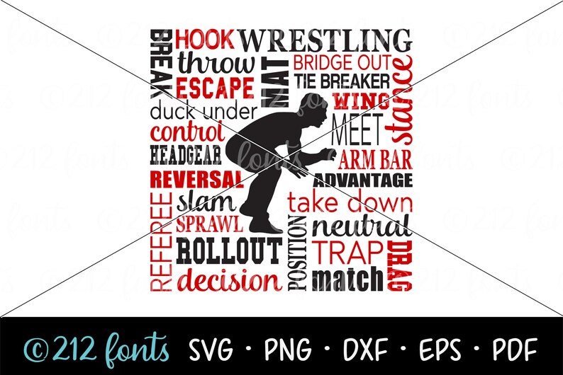 Wrestling Word Art, Wrestler Graphics (svg, Png, Dxf, Jpg, Pdf) - Etsy