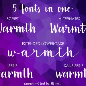 Warmheart Script Font, Clean Script OTF, Serif, Sans Serif and ...