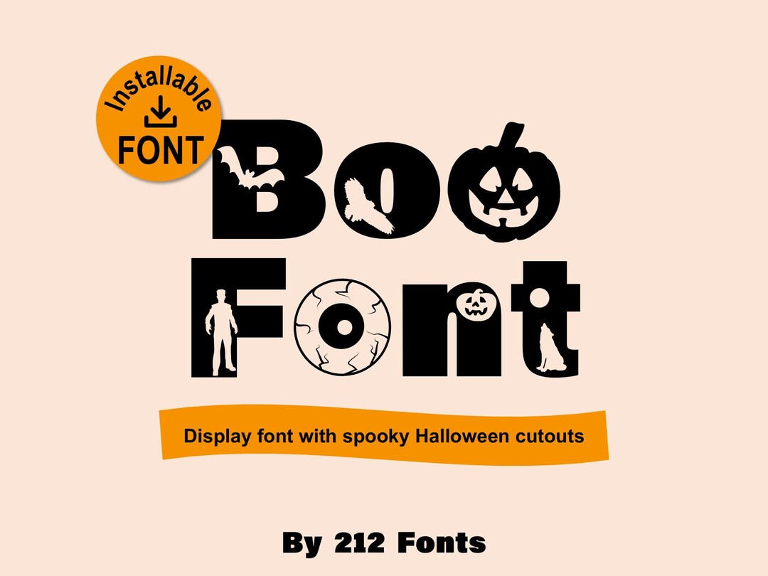 Boo Font: Halloween Cutout Display Font (OTF, TTF) - Etsy