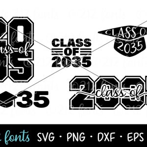 Class of 2035 Grad Clip Art SVG Graduation PNG Jpg Eps, '35 Year School ...