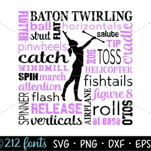 Baton Word Art, Baton Twirling Png Jpg Svg Format, Digital Baton JPG ...