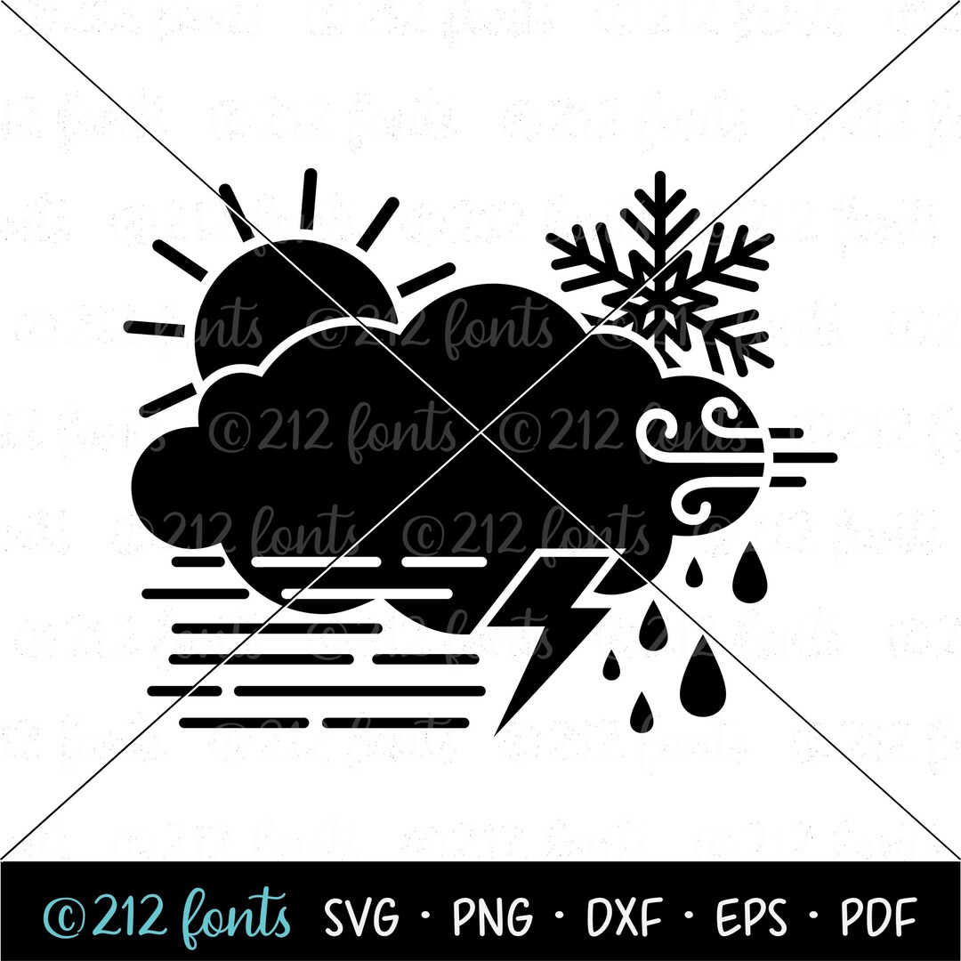 Weather SVG, Meteorology Png Dxf & Eps, Digital Weather Graphic ...
