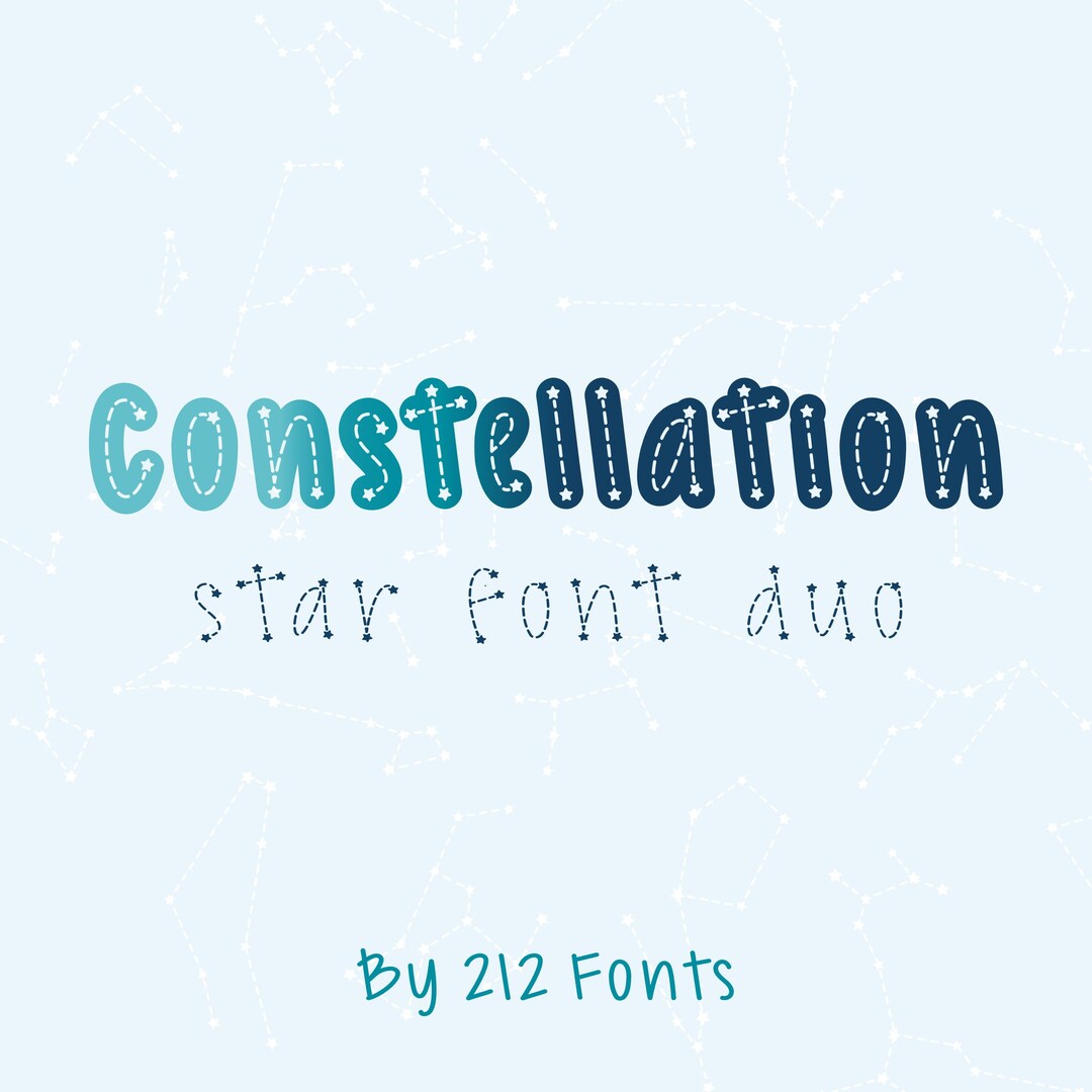 Constellation Star Font, Font Made of Stars, Constellations Dingbat ...