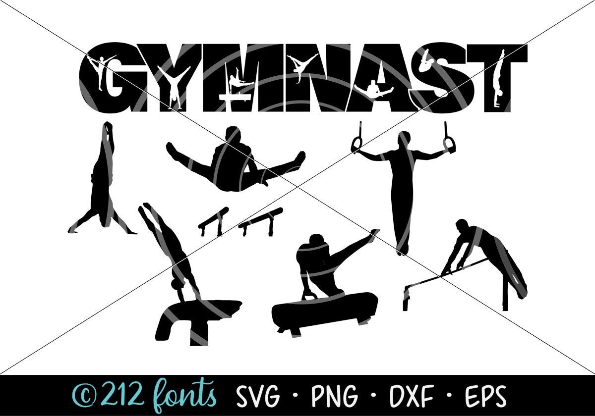 Men's Gymnastics Clip Art, Gymnast (svg Png Jpg Eps Dxf) Digital ...