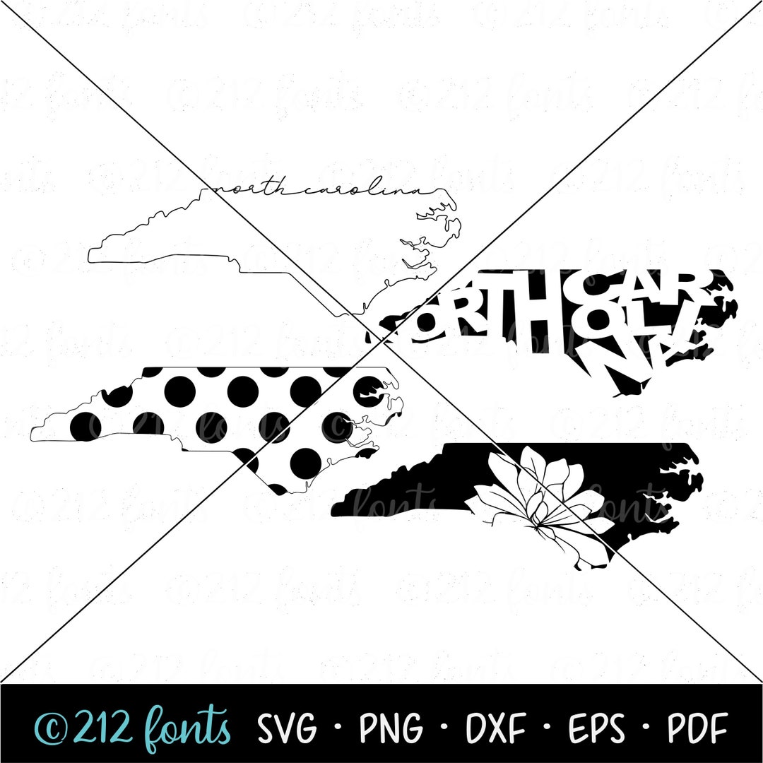 North Carolina Map Outline: NC State Silhouette (digital Files) - Etsy