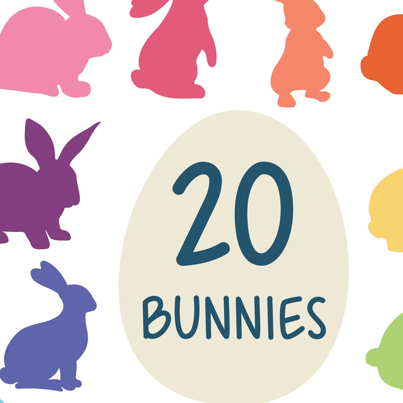 20 Bunnies Svgs Bunny Rabbits Png Jpg and SVG Digital | Etsy Canada