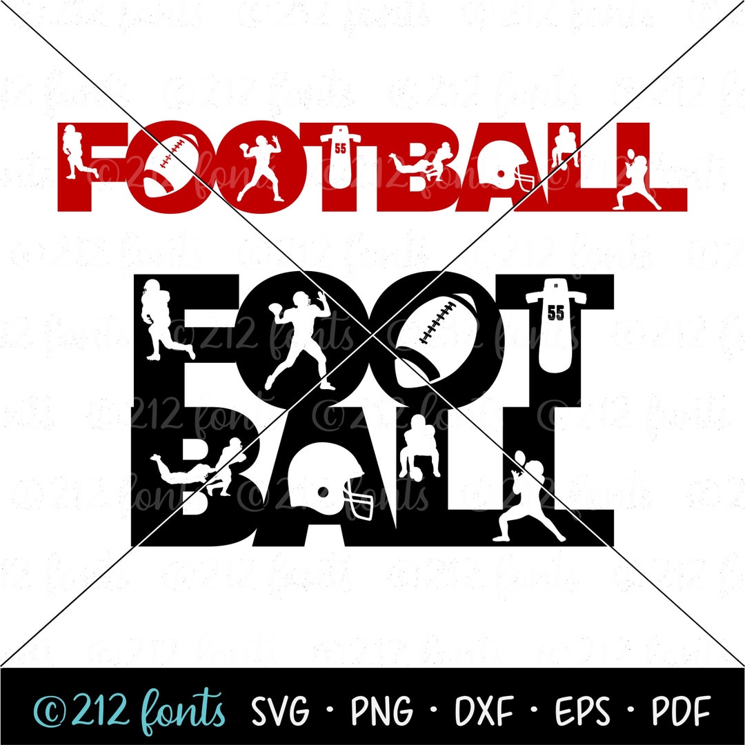 Football Word Clip Art Svgs, Football PNG Jpg Eps, Digital Football ...