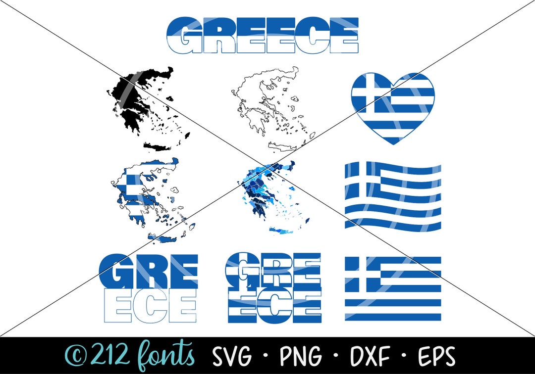 Greece Flag and Country Svg Pack Greece SVG Greece Maps - Etsy