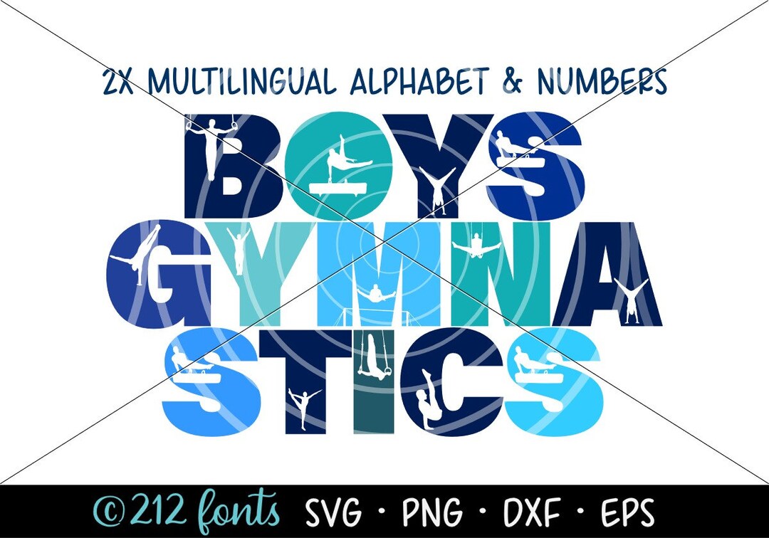 Boys Gymnastics Caps SVG Letters, Letters Made of Gymnasts, Men's ...