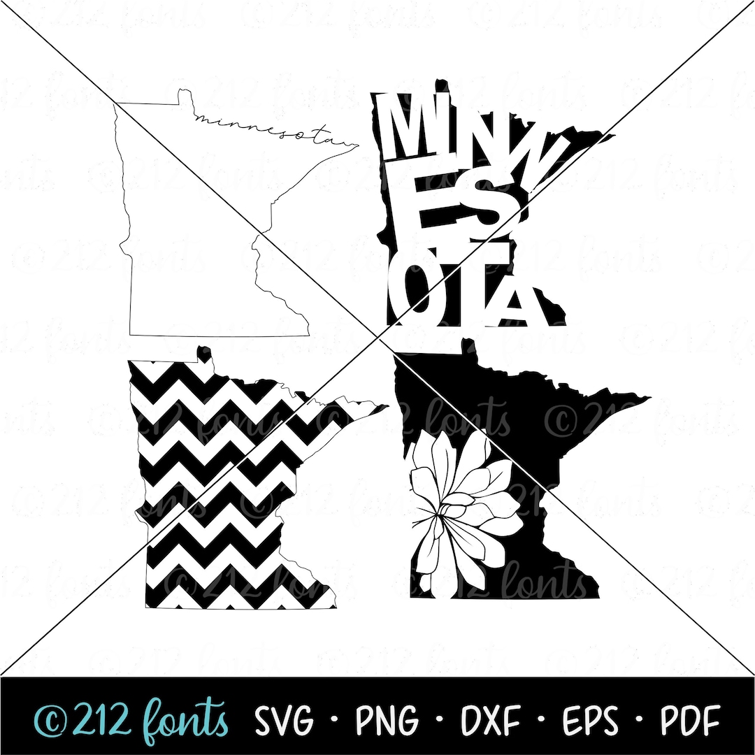 Minnesota Outline Map PNG, Minnesota SVG Silhouette Map, Digital ...