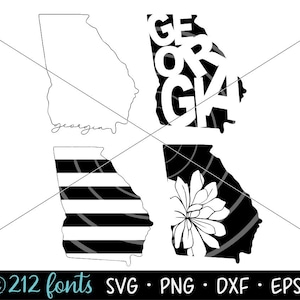 Georgia State Map Art: SVG, PNG, JPG (digital Download) - Etsy