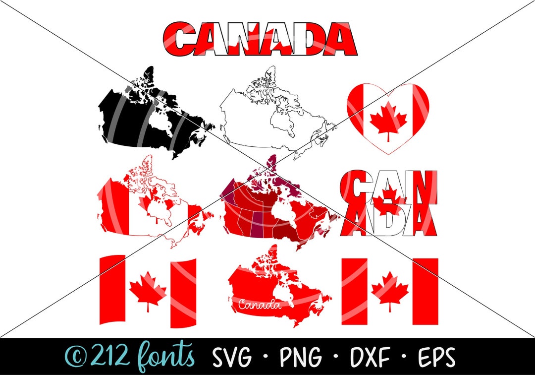 Canada Flag and Country Svg Pack Canada SVG Canada Maps - Etsy