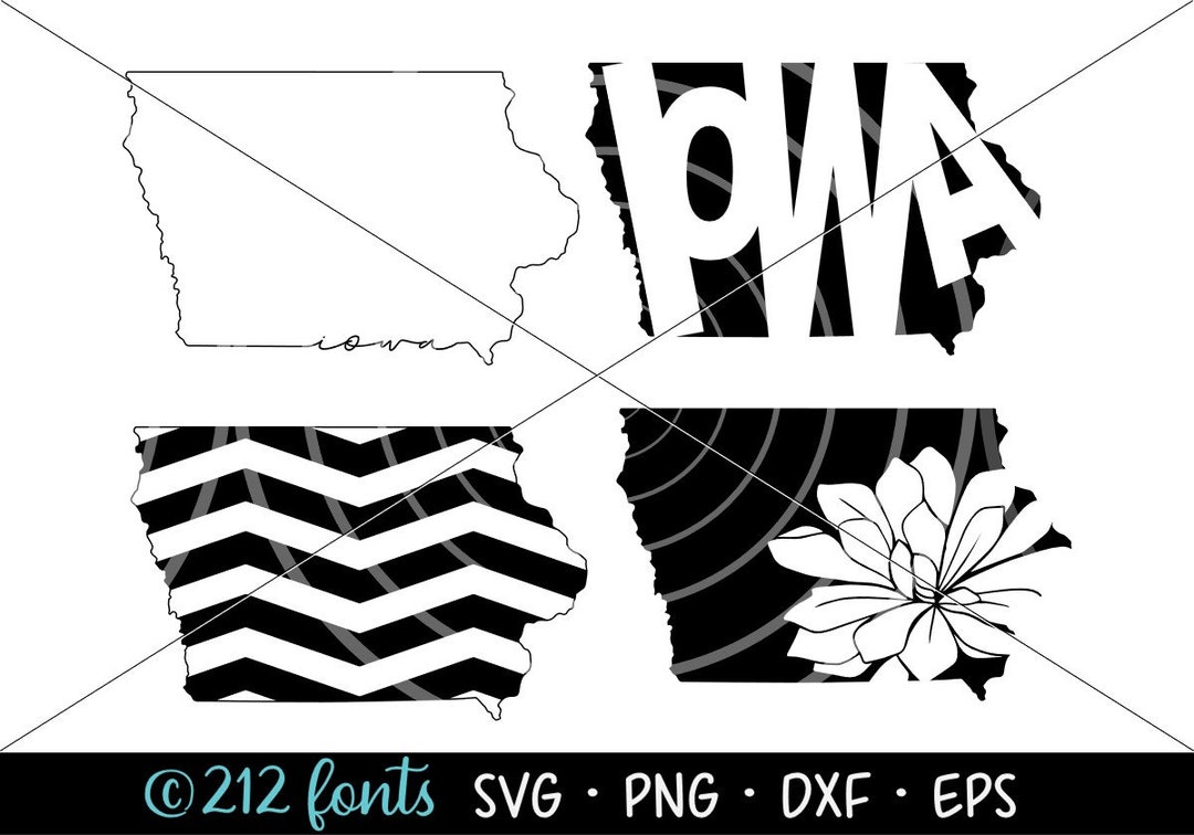 Iowa Outline Map PNG Iowa SVG Silhouette Map Art Digital - Etsy Portugal
