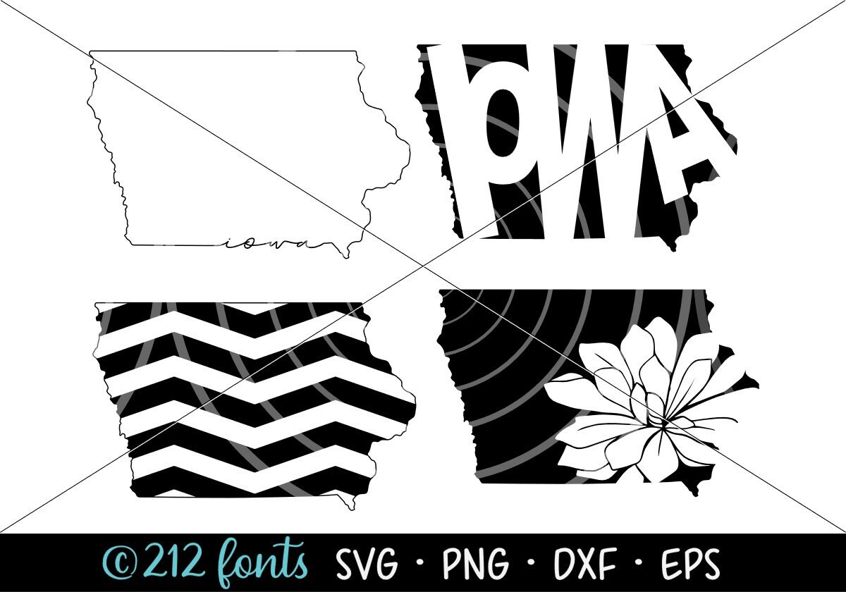 Iowa Outline Map PNG Iowa SVG Silhouette Map Art Digital - Etsy Australia