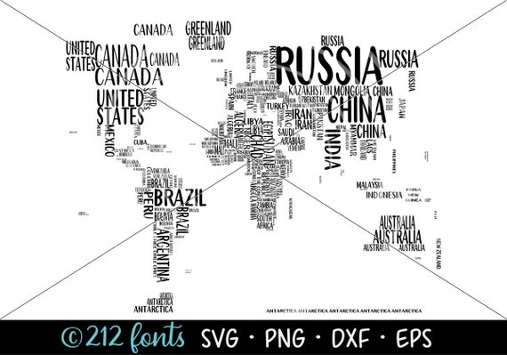 World Map Outline Countries Labeled
