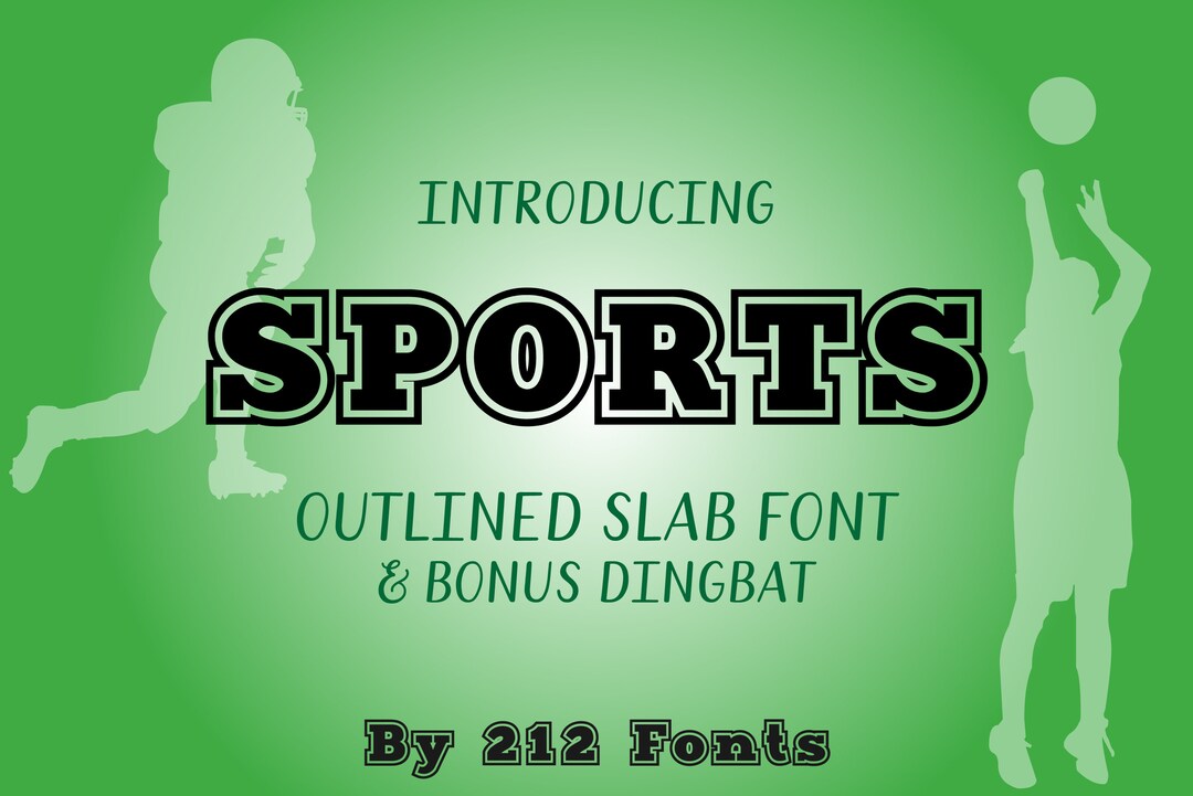 Sports Bold Outline Slab Font, Layered Outline Font, College Font ...