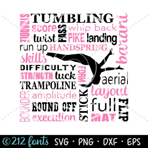 Tumbling Clip Art Gymnastics Png Jpg Svg Format Digital - Etsy