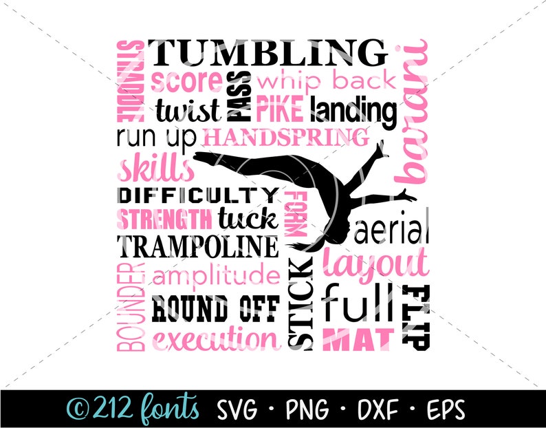 Tumbling Clip Art Gymnastics Png Jpg Svg Format Digital - Etsy