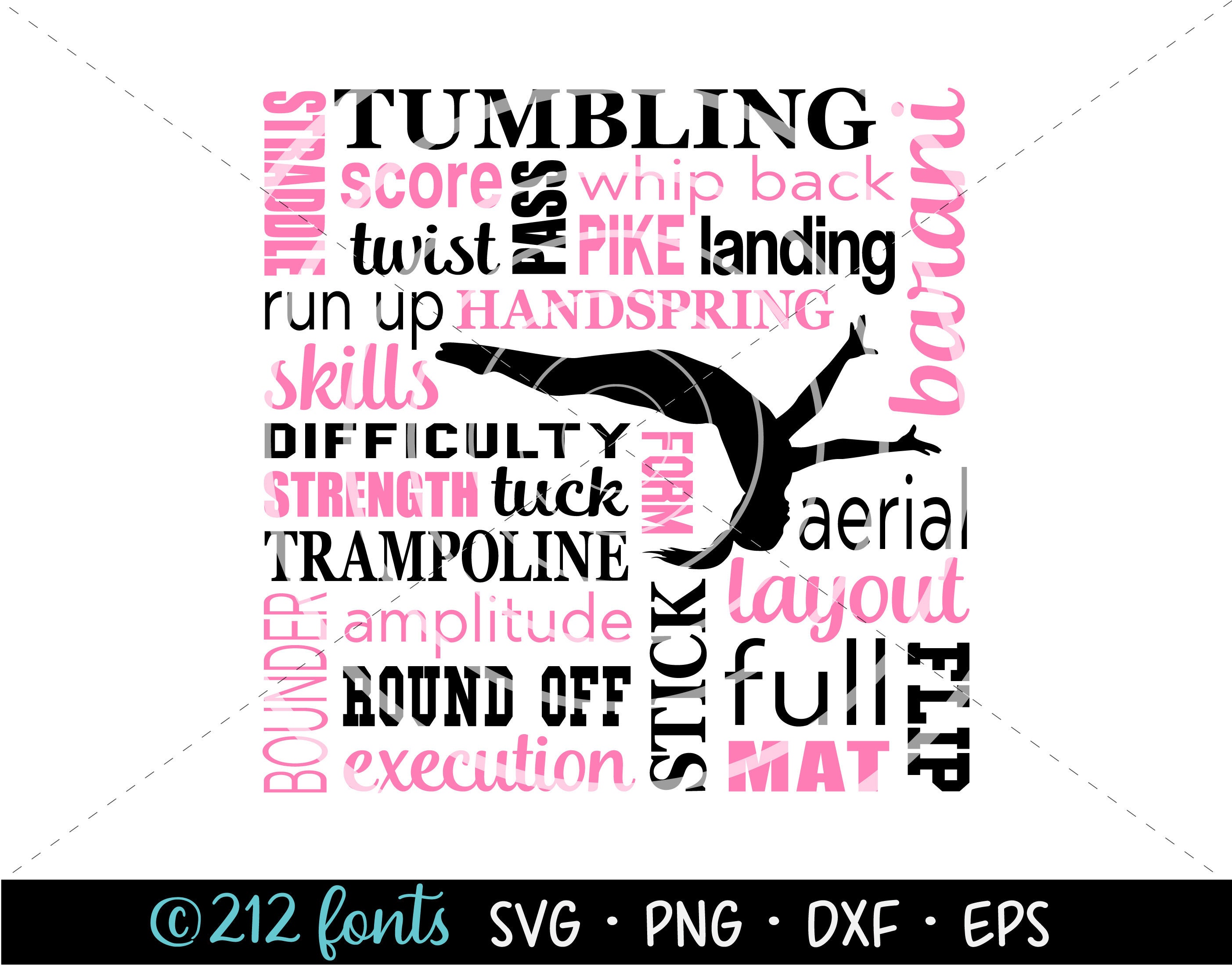 Tumbling Clip Art Gymnastics Png Jpg Svg Format Digital - Etsy Australia