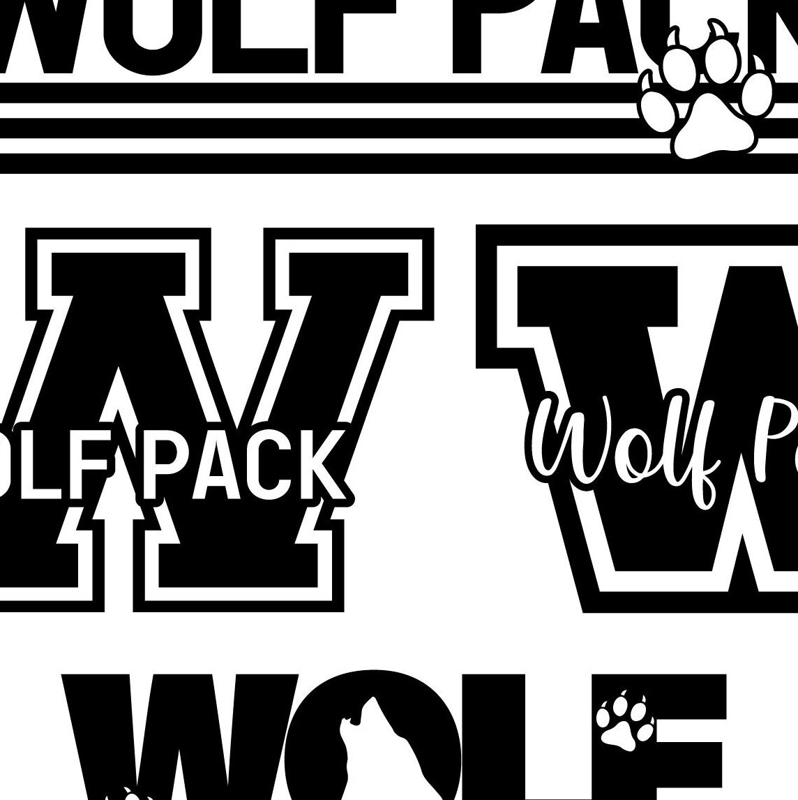Wolf Pack Mascot SVG: School Team Graphics (cut Files) - Etsy