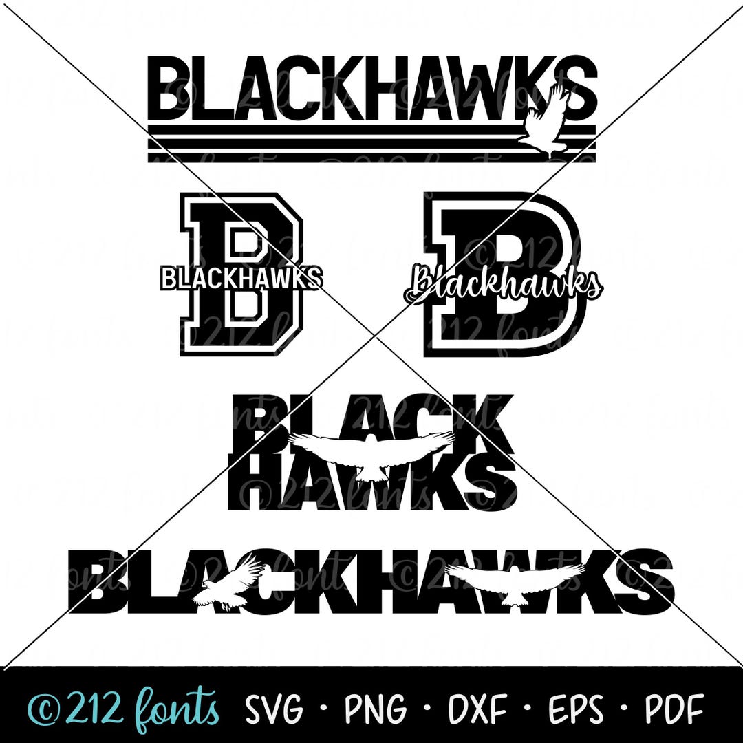 Blackhawks Mascot SVG Graphics Pack: School Team Art (digital Download ...