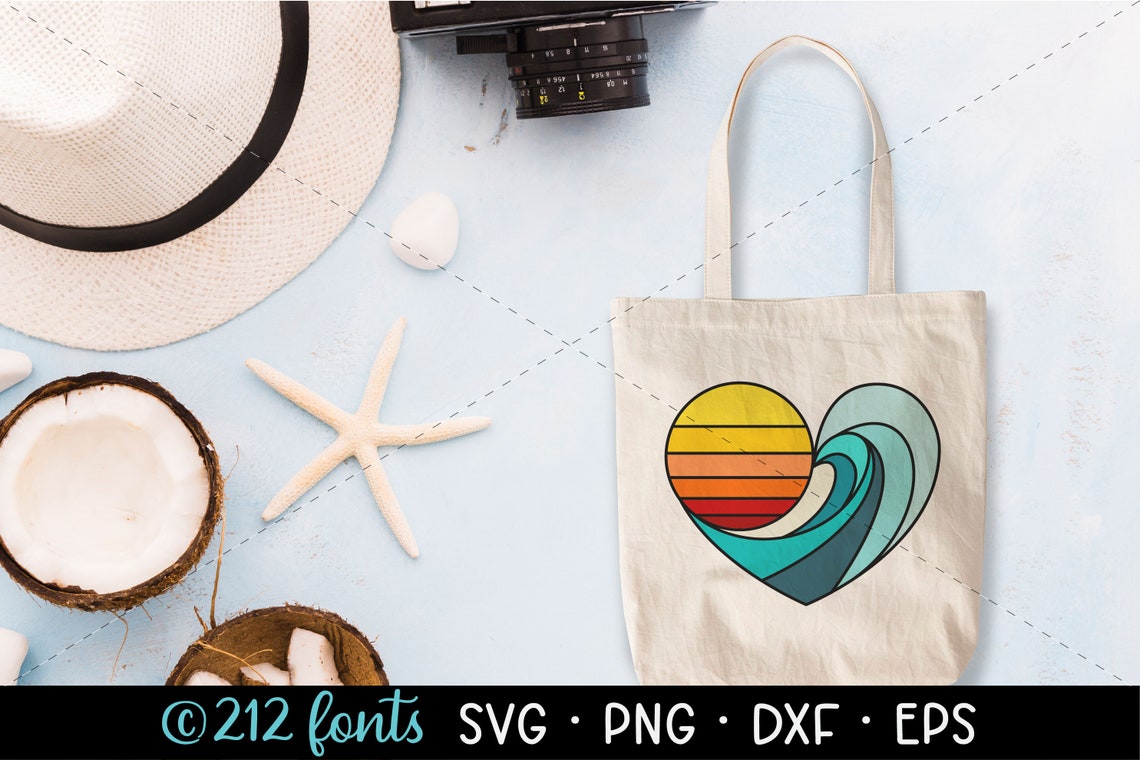 Ocean Wave Heart SVG, Sunset Beach Graphic (digital Download) - Etsy Canada