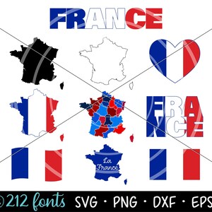 France Flag and Country Svg Pack, France SVG, France Maps Silhouette ...