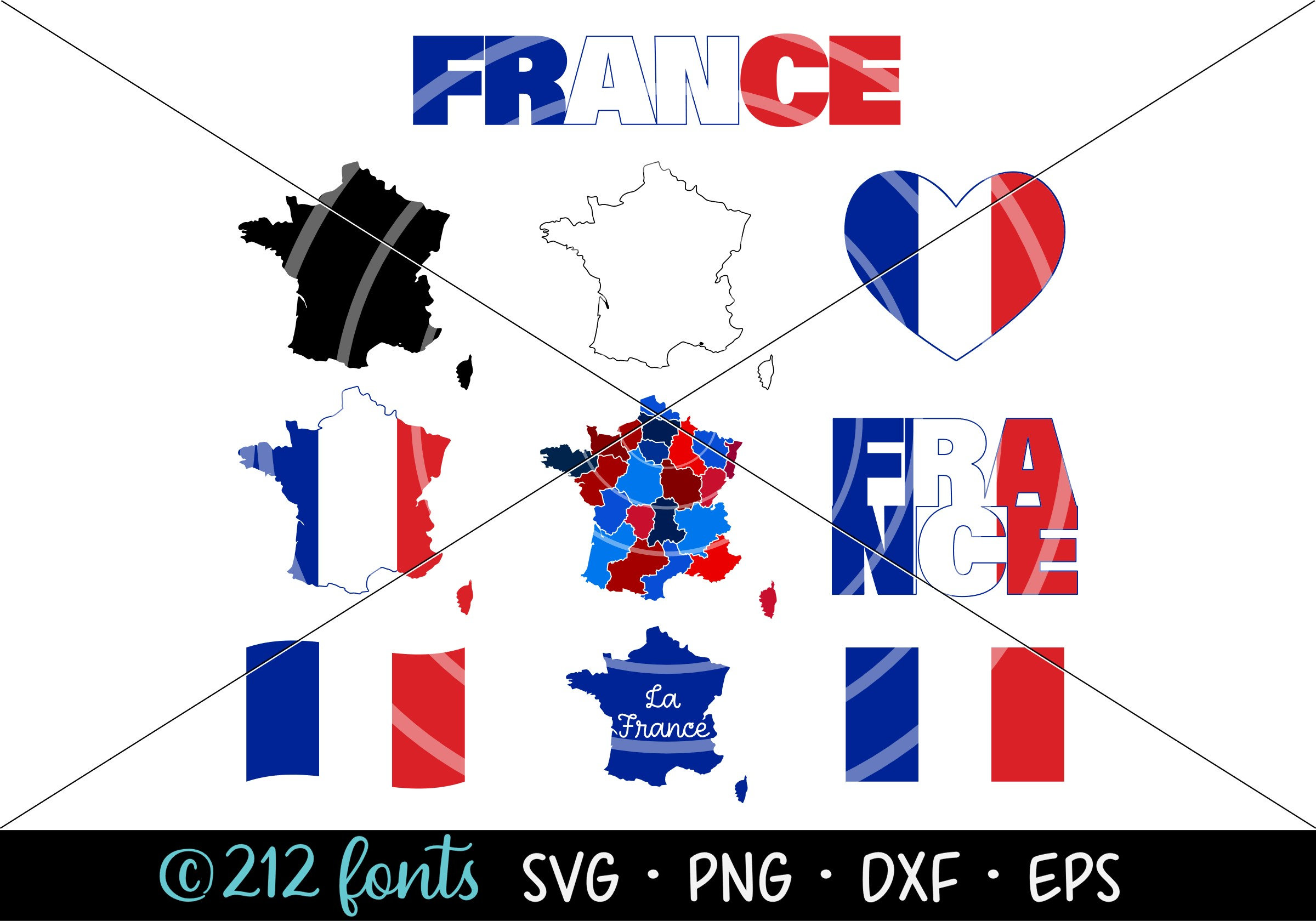 France Flag and Map SVG Clipart Pack (digital Download) - Etsy